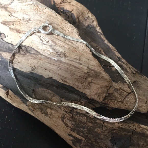 Jewelry | 7 Sterling Silver Herringbone Bracelet | Poshmark